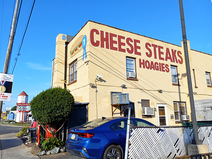 The yellow beacon of sandwich salvation on Chester Pike. Bold red letters promise cheesesteaks and hoagies &ndash; a siren call to hungry Pennsylvanians.