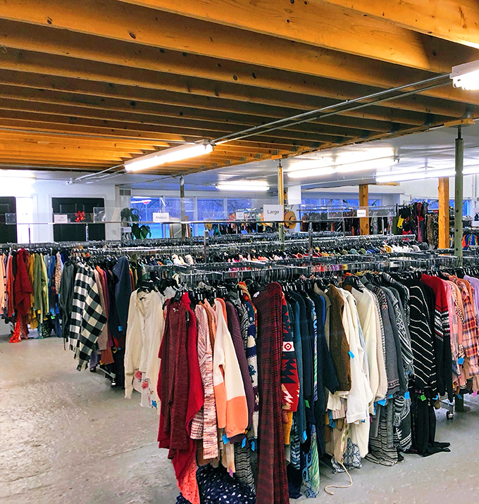 Love It's storefront whispers promises of treasures while that classic white building practically shouts "Come explore!"