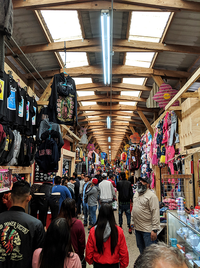 Welcome to retail paradise! Sunny Flea Market's covered walkways offer a respite from the Texas heat while you hunt for treasures among brick-lined stalls.