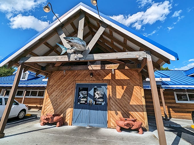 That blue metal roof and wooden siding aren't just coastal charm&mdash;they're a beacon calling seafood lovers home to Newport News.