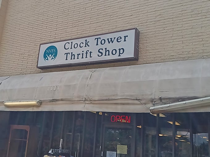 The unassuming exterior of NVFS Thrift Shop belies the wonderland within. Like a treasure chest disguised as a building!