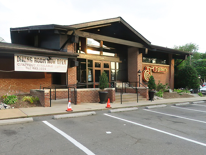 The welcoming brick facade of J. Gilbert's promises culinary adventures within, like a steakhouse version of "once upon a time."