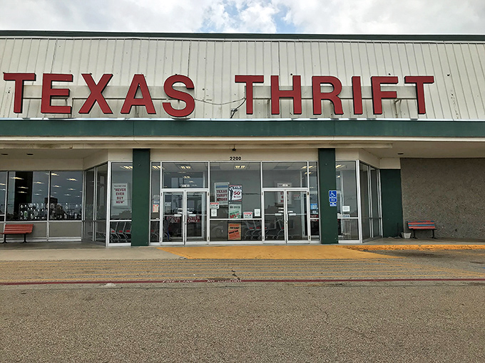 The unassuming exterior of Texas Thrift in Windcrest belies the wonderland of treasures waiting inside. Like a portal to bargain heaven, those sliding doors beckon.
