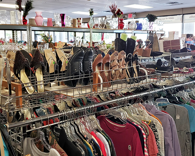 The shoe section at Resale With A Purpose rivals department stores, minus the sticker shock. Every pair tells a story waiting for its next chapter.