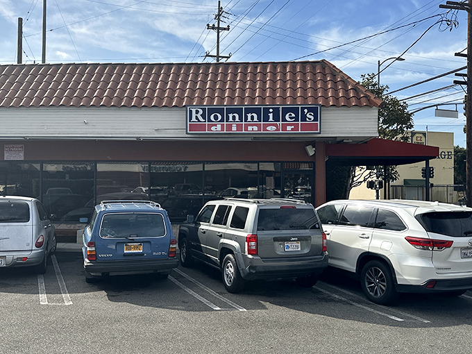 Hiding in plain sight, Ronnie's Diner's modest exterior with its terracotta roof tiles conceals breakfast magic that locals have treasured for years.