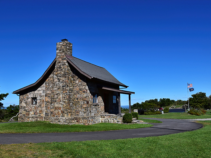 This rustic stone cabin isn't playing mountain dress-up&mdash;it's the real deal, standing sentinel at the summit with Pennsylvania's endless horizon as its daily view.