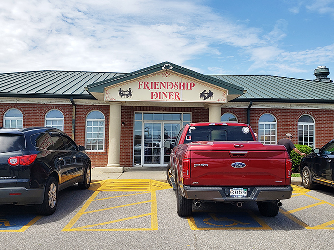 The brick exterior of Friendship Diner promises what every good diner should: comfort food served with a side of actual comfort.