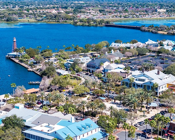 Lake Sumter Landing shimmers like a postcard come to life, where waterfront charm meets retirement paradise in a uniquely Floridian tableau.
