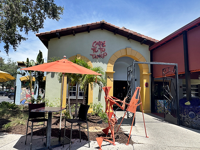 Bold colors and artistic flair announce this isn't your typical chain restaurant experience.