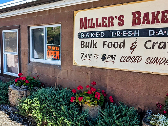 The unassuming exterior of Miller's Bakery stands as a humble monument to the truth that greatness rarely needs neon signs or flashy marketing.