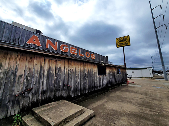 The unassuming wooden exterior of Angelo's might fool you, but Texans know better&mdash;barbecue greatness often hides behind humble facades.