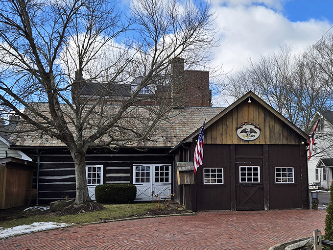 This charming brick facade whispers tales of countless memorable meals shared beneath its historic roof.