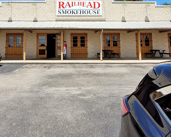 The unassuming stone exterior of Railhead Smokehouse hides a temple of Texas barbecue greatness within. Some treasures don't need flashy packaging.