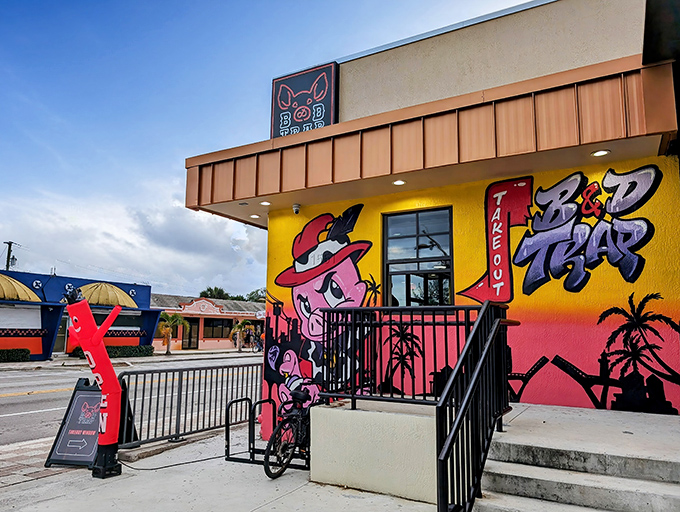 That vibrant exterior mural isn't just decoration &ndash; it's a delicious promise painted in living color.