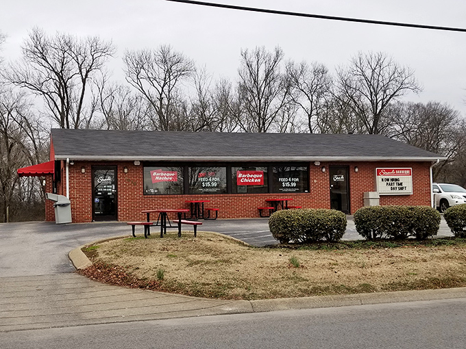 The unassuming brick exterior of Stroud's Barbeque in Franklin might not stop traffic, but locals know to slam on the brakes for what awaits inside.