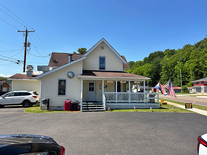 Muldoons stands proud in Munising with its classic exterior, where an American flag waves at the side, welcoming hungry travelers with promises of pasty perfection and homemade fudge in Michigan&rsquo;s Upper Peninsula.