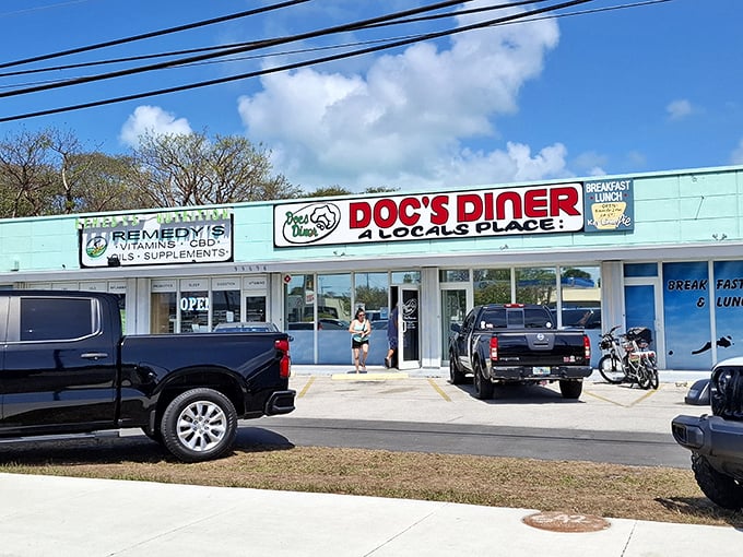 The unassuming mint-green exterior of Doc's Diner proves once again that Florida's best culinary treasures often hide in plain sight.
