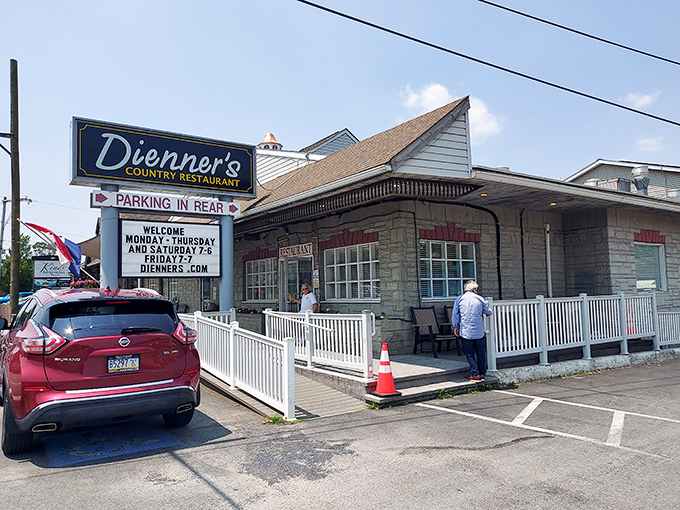 The classic green clapboard exterior of Dienner's welcomes you like an old friend who happens to make the best breakfast in three counties.