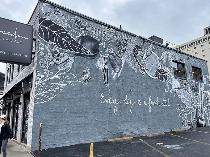 The blue-gray building with its elegant botanical mural isn't just eye-catching&mdash;it's practically whispering "come inside and eat something wonderful."