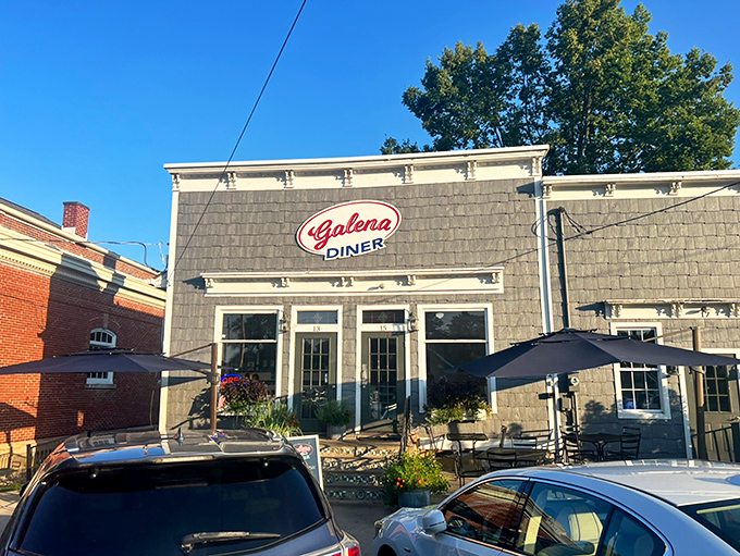 This charming diner exterior promises the kind of comfort food magic that makes road trips worthwhile.