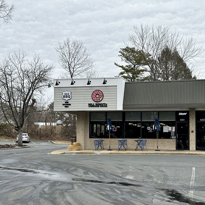 Corner real estate never looked so delicious! Hill Donut Co & Pancake House's unassuming exterior houses culinary treasures that would make any breakfast enthusiast weak at the knees.