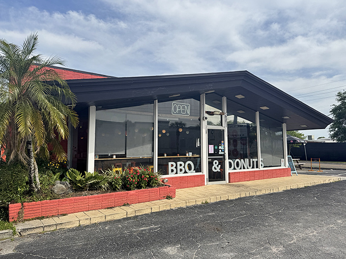 The unassuming exterior of Smoke & Donuts conceals culinary magic within&mdash;proof that great barbecue doesn't need fancy digs, just passion and smoke.