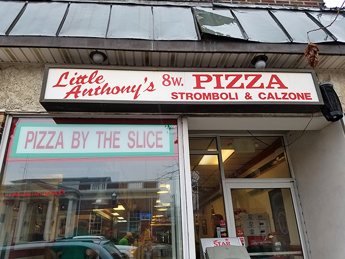 The unassuming storefront of Little Anthony's in Media might not stop traffic, but locals know this modest exterior hides pizza perfection within.