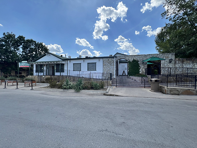 The unassuming exterior of Joe T. Garcia's hides a culinary wonderland within, like finding Narnia behind a modest wardrobe door.