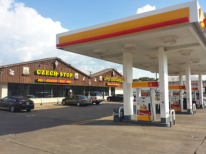 The Czech Stop stands proudly alongside I-35, a humble wooden facade that's become more iconic to Texas travelers than many skyscrapers.
