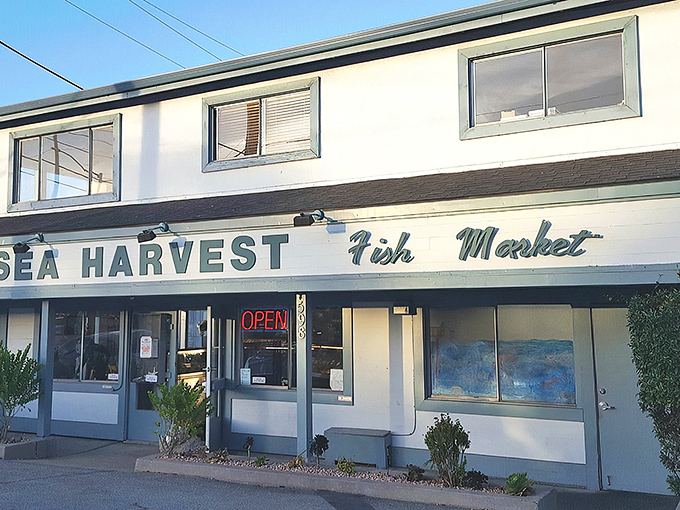 The unassuming exterior of Sea Harvest belies the oceanic treasures within. Like a seafood speakeasy, it's where locals go when they want the real deal.