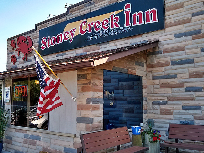 The stone facade and cheerful red crab sign of Stoney Creek Inn welcome seafood pilgrims like an old friend who happens to make the best crab cakes in Maryland.