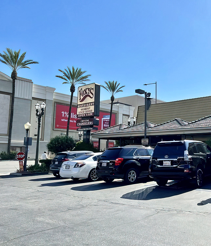 The iconic A-frame beckons from Colorado Street like a mid-century mirage, promising comfort food and endless coffee beneath Glendale's blue skies.