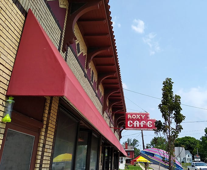 That classic red neon sign isn't just advertising - it's practically broadcasting pure breakfast bliss to Jackson.