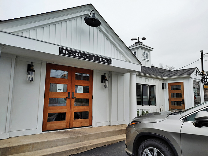 The pristine white exterior with wooden doors isn't just inviting&mdash;it's practically whispering "breakfast nirvana awaits inside" to hungry Malvern passersby.
