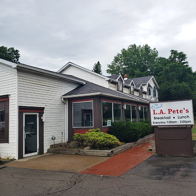 The unassuming exterior of L.A. Pete's in Independence hides culinary treasures within. Sometimes the most memorable meals happen in the most modest buildings.