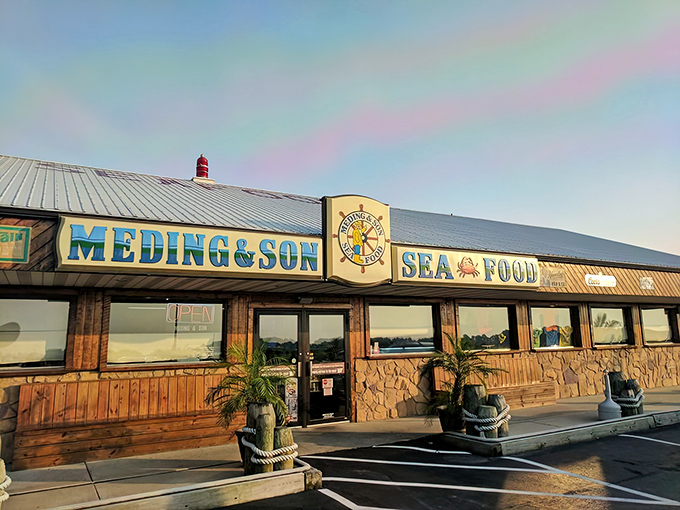 The rustic wooden exterior of Meding's Seafood promises no-frills authenticity &ndash; just the kind of place where seafood speaks louder than d&eacute;cor.