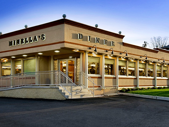The unassuming exterior of Minella's Diner in Wayne stands like a time capsule of American dining, promising comfort food treasures within its modest walls.