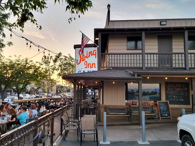 The Western-style facade of Swing Inn Cafe isn't putting on airs&mdash;it's the real deal, standing proudly in Old Town Temecula like it owns the place.