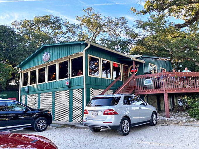 The unassuming sign that marks the spot where seafood dreams come true. Like finding a treasure map where X marks the spot for your taste buds.