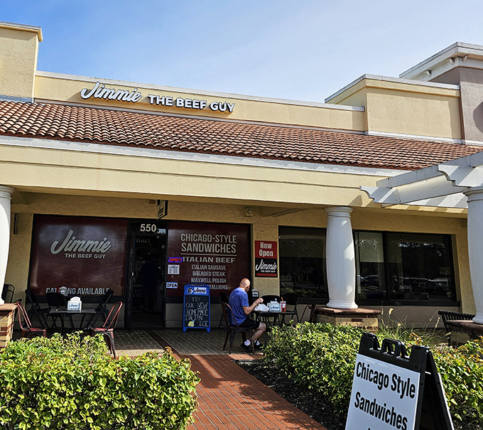 The unassuming storefront of Jimmie The Beef Guy beckons like a beacon of hope for sandwich lovers seeking Chicago-style salvation in Southwest Florida.