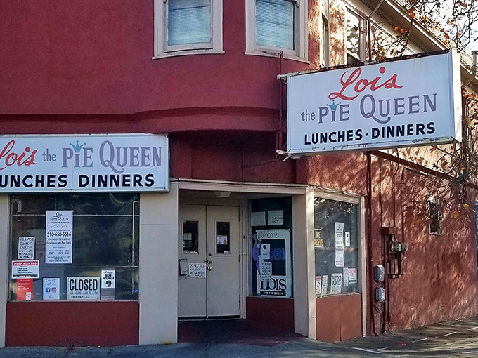 The unassuming exterior of Lois the Pie Queen stands like a humble guardian of Oakland's soul food legacy, promising comfort without pretension.