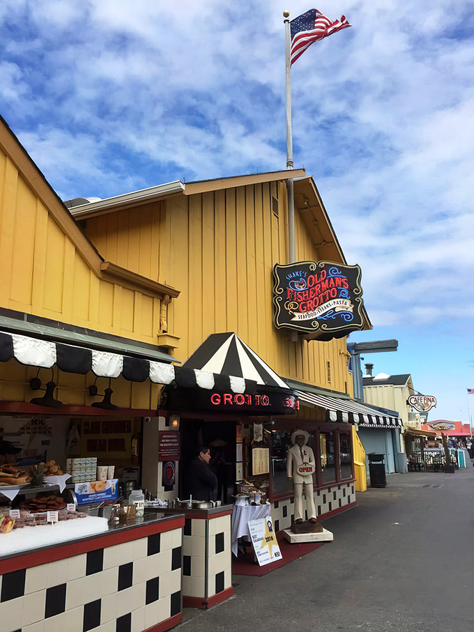 The yellow beacon of happiness on Fisherman's Wharf &ndash; where tourists and locals unite over exceptional seafood.