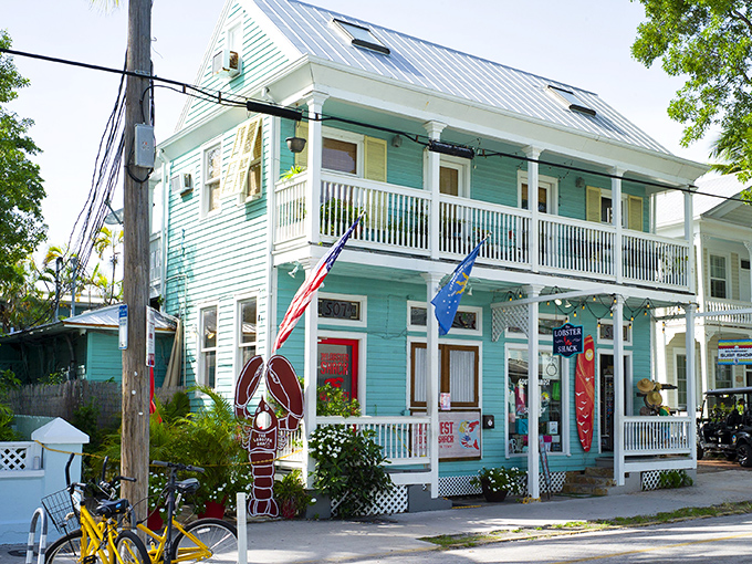 The turquoise charm of The Lobster Shack beckons seafood pilgrims from across Florida. That giant lobster out front isn't just decoration&mdash;it's a promise.