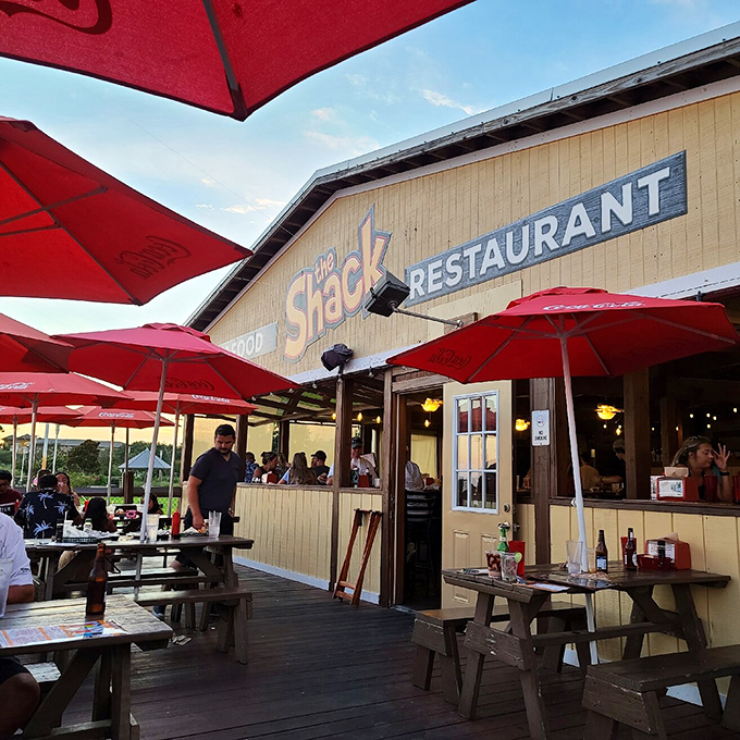 The unassuming yellow exterior of The Shack proves once again that the best seafood joints often come without fancy frills or pretension.