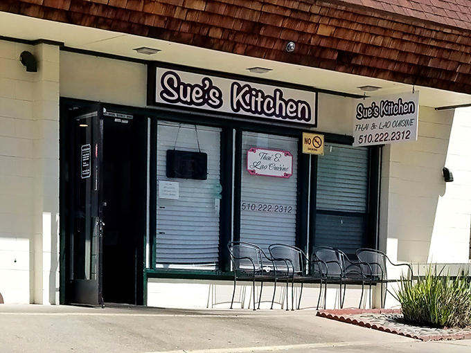 Sue's Kitchen's unassuming exterior hides culinary treasures within, proving once again that the best Thai food often lurks in strip malls.