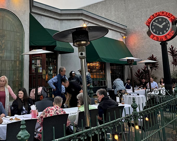 The iconic green awnings and outdoor patio at Parkhouse Eatery invite you in like an old friend who happens to be an exceptional cook.