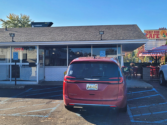 The unassuming exterior of Early Bird Cafe in Keego Harbor might not stop traffic, but locals know this modest building houses breakfast magic worth seeking out.