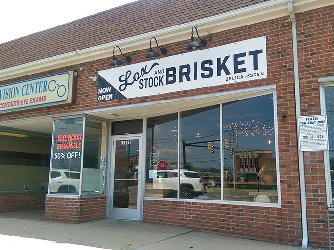The unassuming storefront that houses sandwich greatness. Like finding a Michelin star restaurant in a strip mall, Lox, Stock, and Brisket proves appearances can be deliciously deceiving.