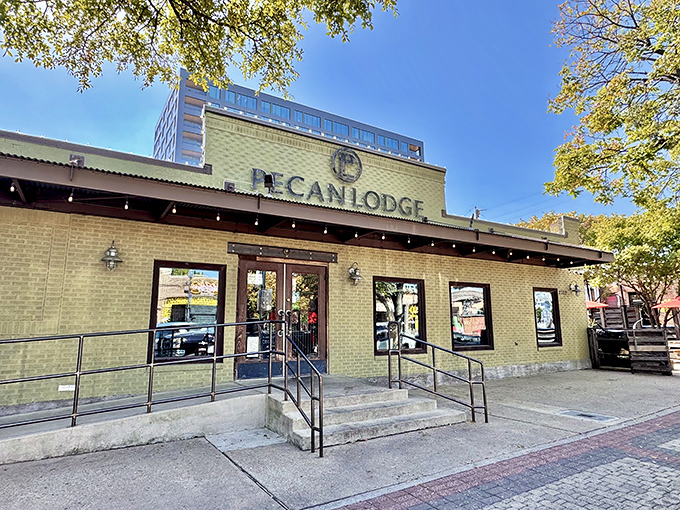 The unassuming brick facade of Pecan Lodge hides a smoky paradise within. Like finding a Picasso at a yard sale, this Dallas treasure is worth seeking out.