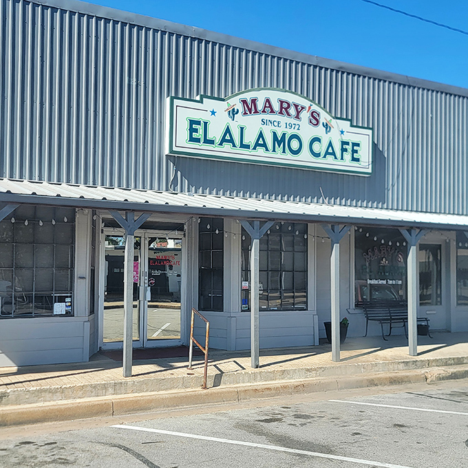 The unassuming exterior of Mary's El Alamo Cafe proves once again that Texas keeps its culinary treasures hiding in plain sight.